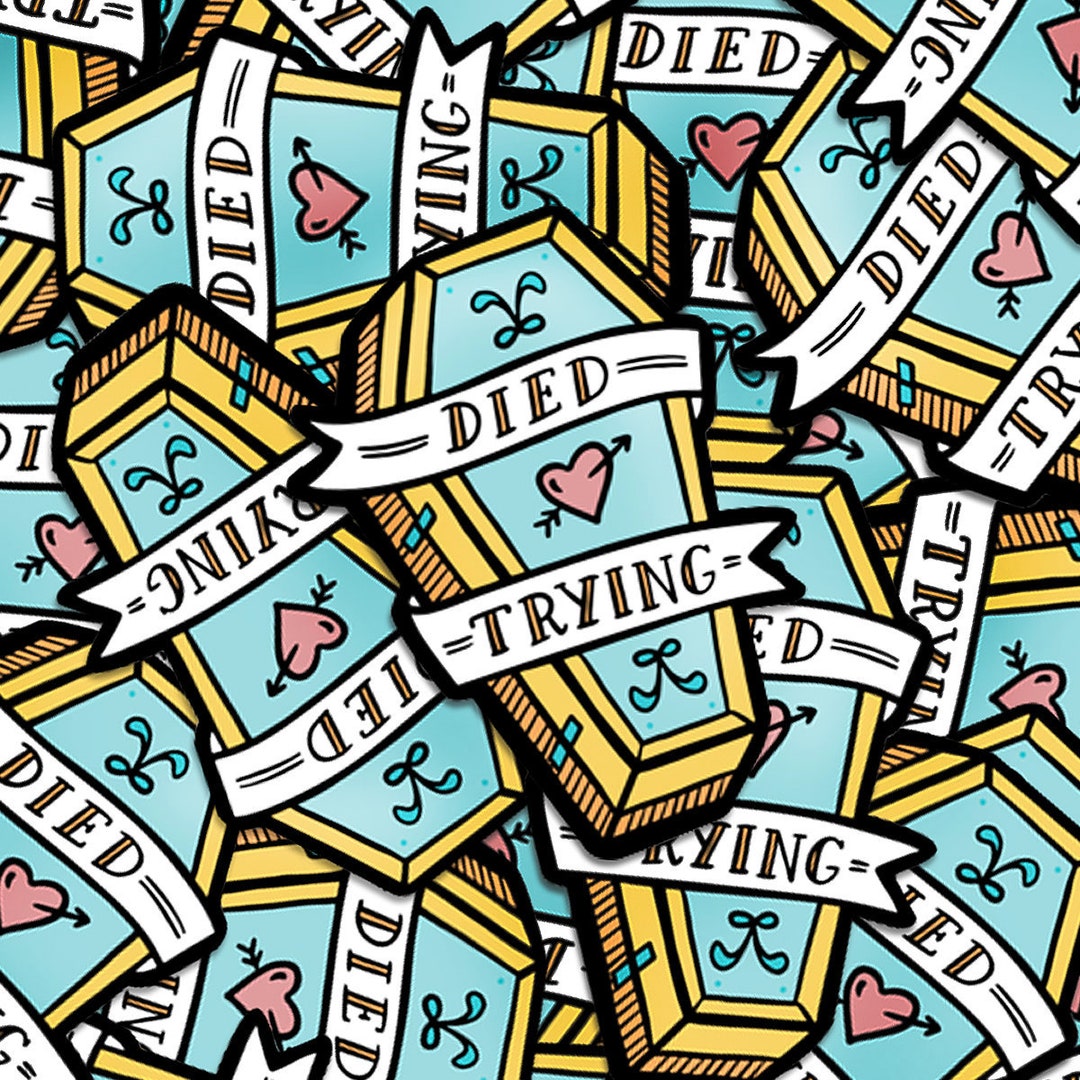 Died Trying - Vinyl Die-cut Stickers - 2.5x3" - Coffin - Pastel Goth ...
