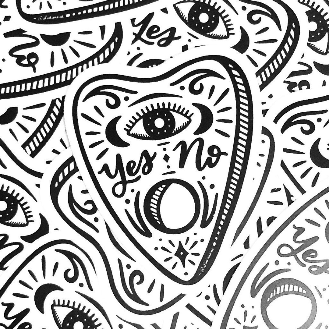 The Oracle - Ouija Spirit Board Inspired Vinyl Die-cut Stickers - 3" X ...