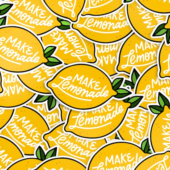 Make Lemonade Vinyl Die-cut Stickers 3x2 Yellow | Etsy