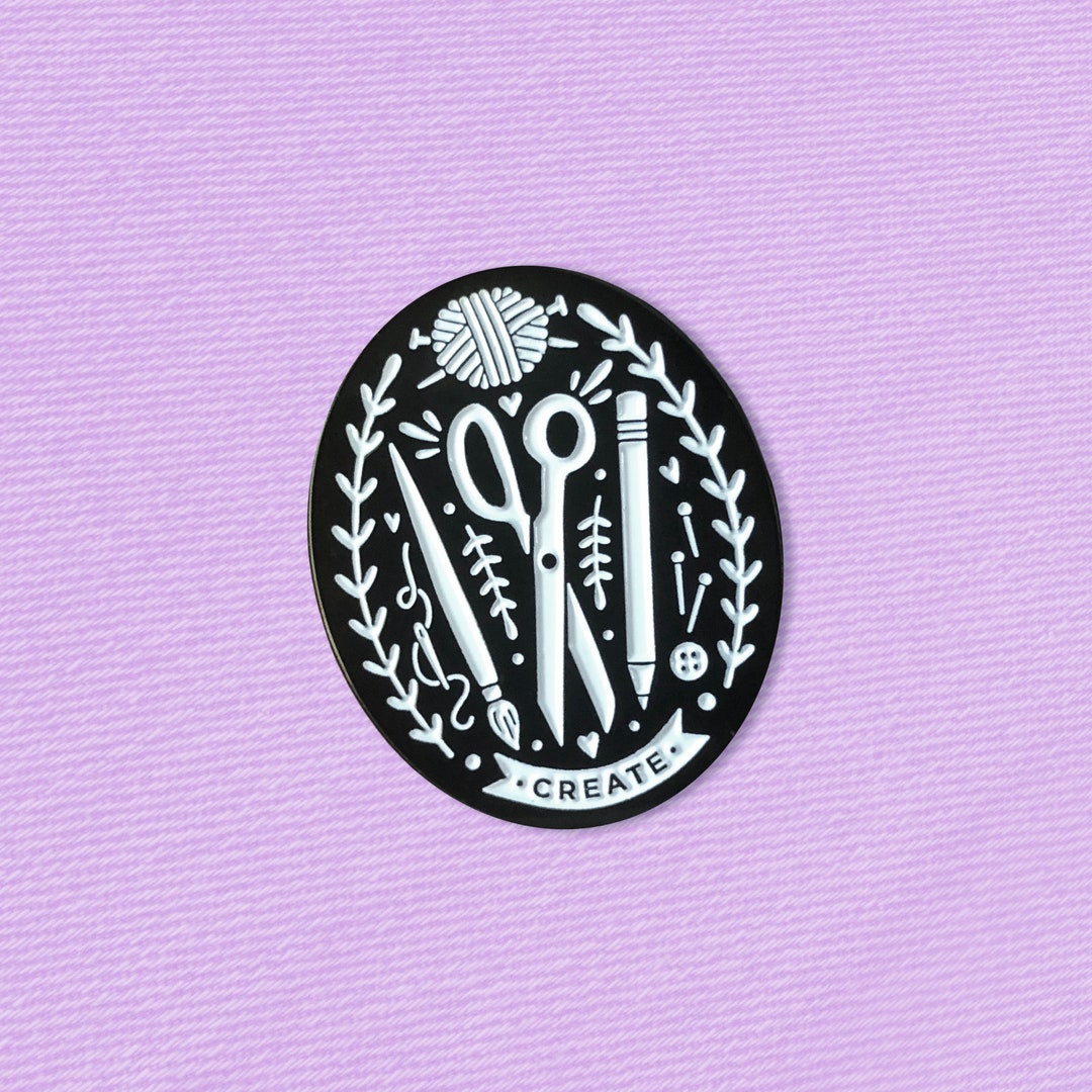 Creator's Club Enamel Pin - Craft Lapel Pins - 1.5" Soft Enamel - Black ...
