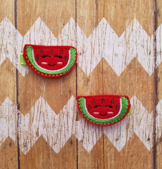 Watermelon hair clips watermelon clippies watermelon hair | Etsy