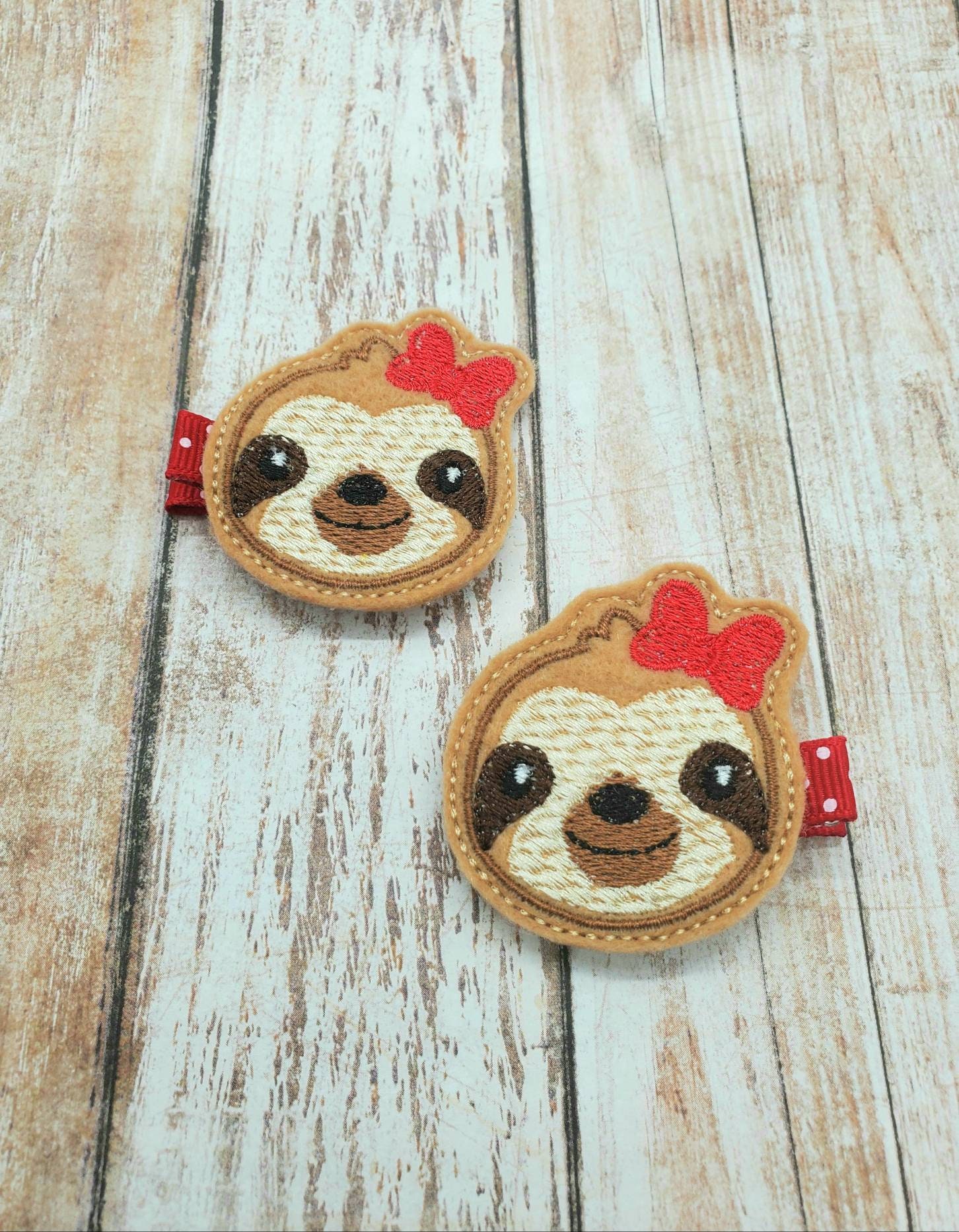 Sloth Hair Clips Girls Hair Clips Sloth Hair Bows Toddler | Etsy