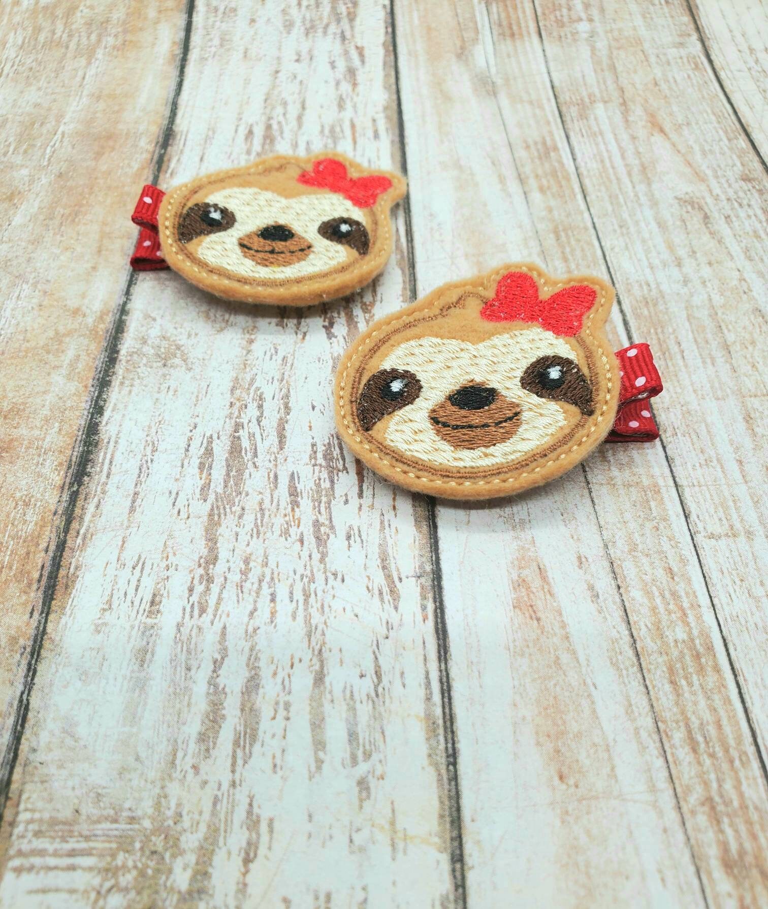 Sloth Hair Clips Girls Hair Clips Sloth Hair Bows Toddler | Etsy