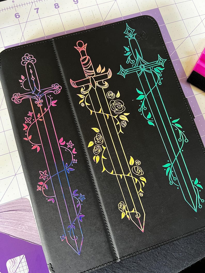 Floral Sword Vinyl Sticker — Rose - Etsy
