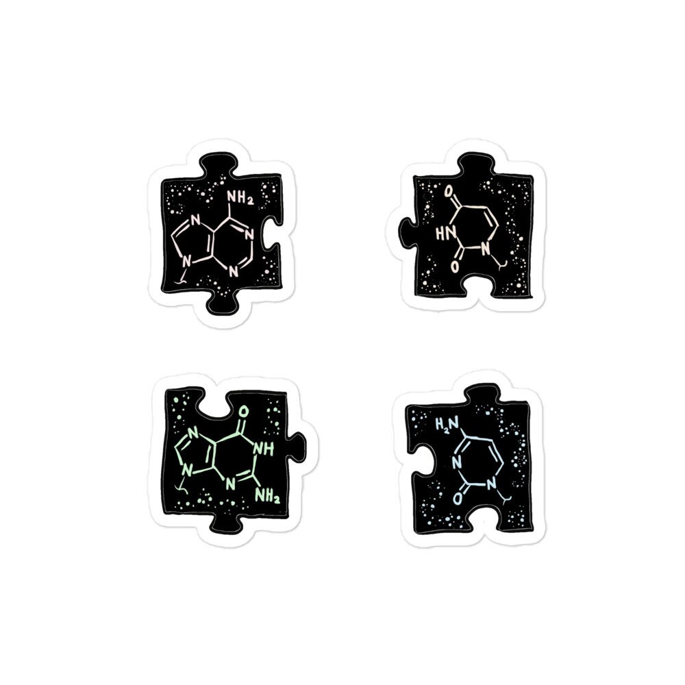 RNA Bases Puzzles Stickers Set of Four Ribonucleic Acid - Etsy