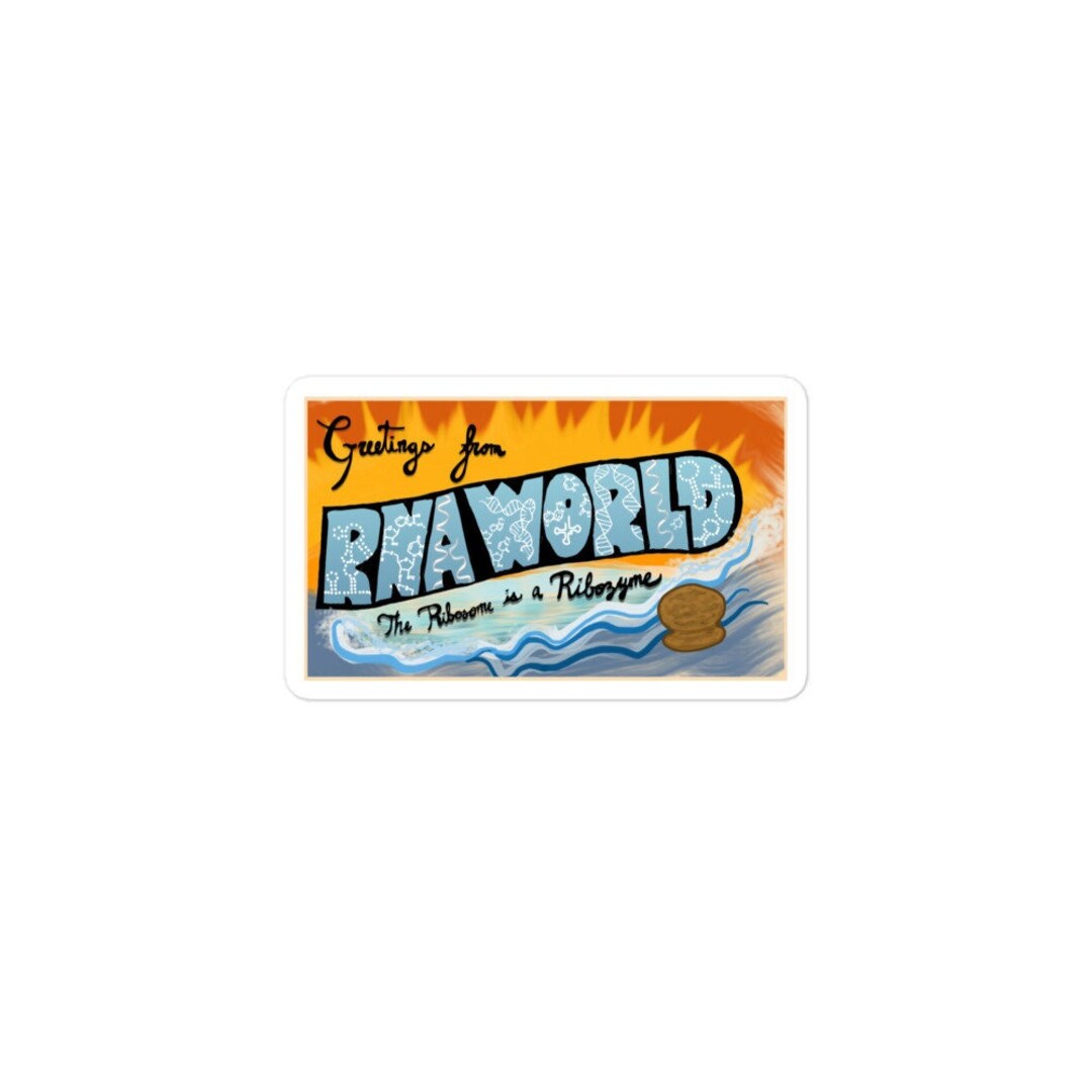 RNA World Postcard Sticker - Tacky Postcard, Science Humor - Vinyl ...
