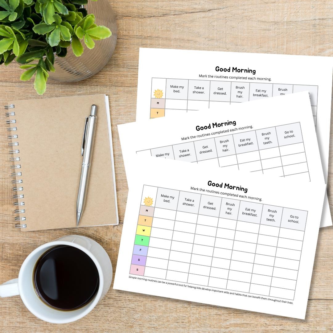 Colorful Morning Routines Tracker Worksheet, Daily Routine Planner ...