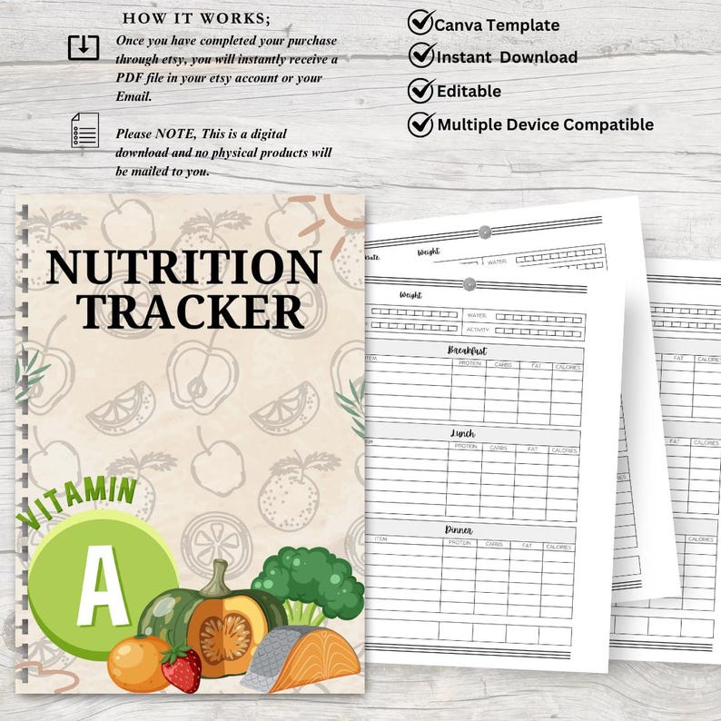 Nutrition Tracker, Weight Loss Tracker Logs, Food Journal, Habit ...