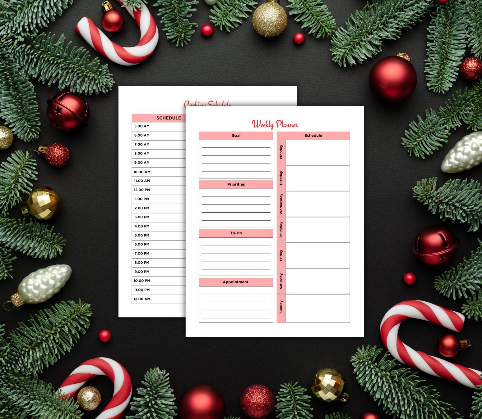 Christmas Meal Planner Printable | PDF Printables | Holiday Dinner ...