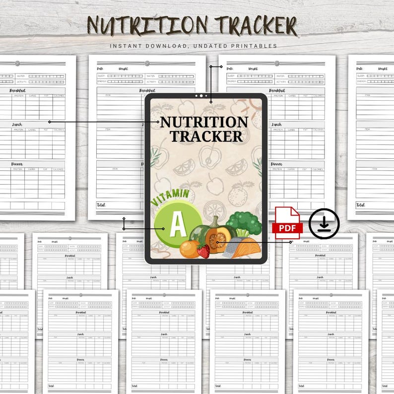 Nutrition Tracker, Weight Loss Tracker Logs, Food Journal, Habit ...