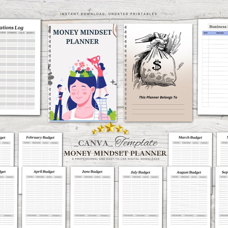 Money Mindset Planner, Budget Planner Organizer, Financial Tracker ...