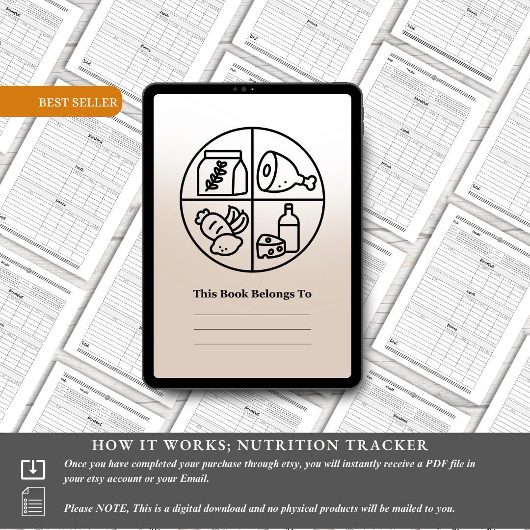 Nutrition Tracker, Weight Loss Tracker Logs, Food Journal, Habit ...