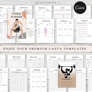 Digital Fitness Planner, Glow up Planner, Workout Exercise Planner for ...