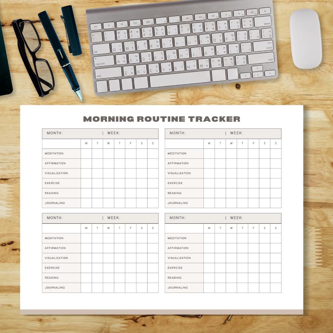 Morning Routine Tracker, Daily Planner, Habit Tracker, Productivity ...