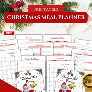 Christmas Meal Planner Printable | PDF Printables | Holiday Dinner ...
