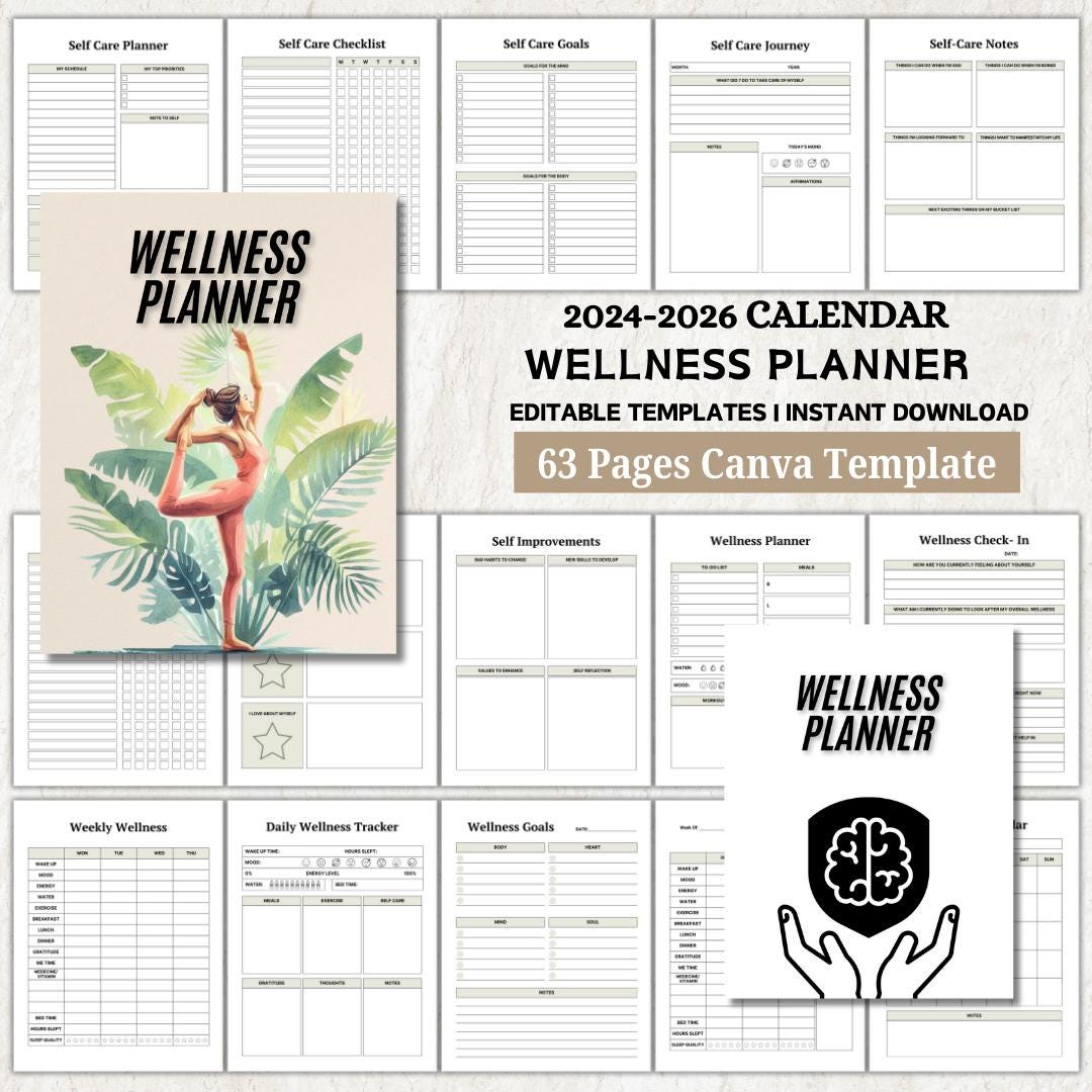 Wellness Planner, Habit Tracker Journal, Self-care Organizer, Health ...