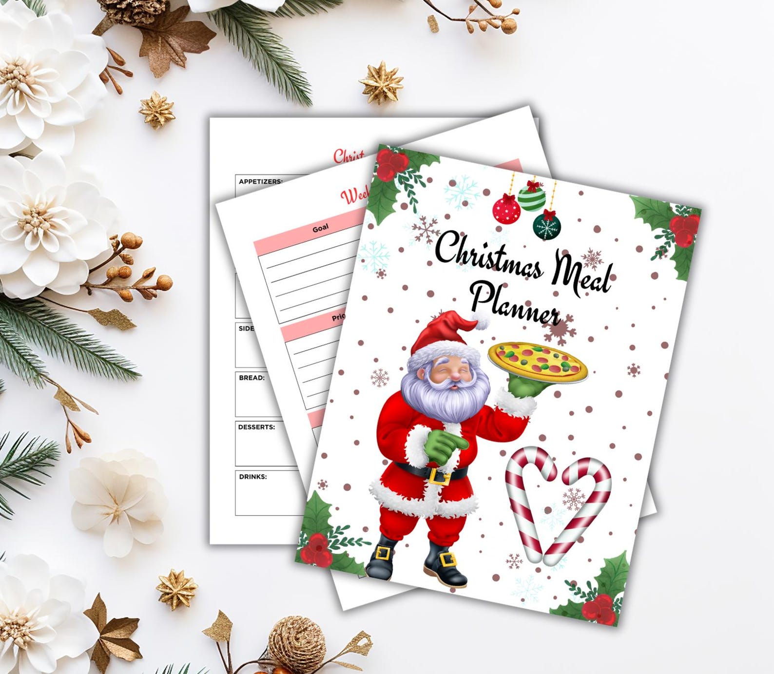 Christmas Meal Planner Printable | PDF Printables | Holiday Dinner ...