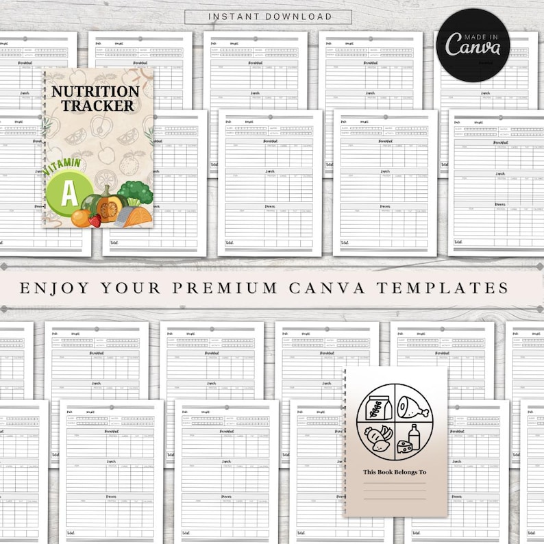 Nutrition Tracker, Weight Loss Tracker Logs, Food Journal, Habit ...