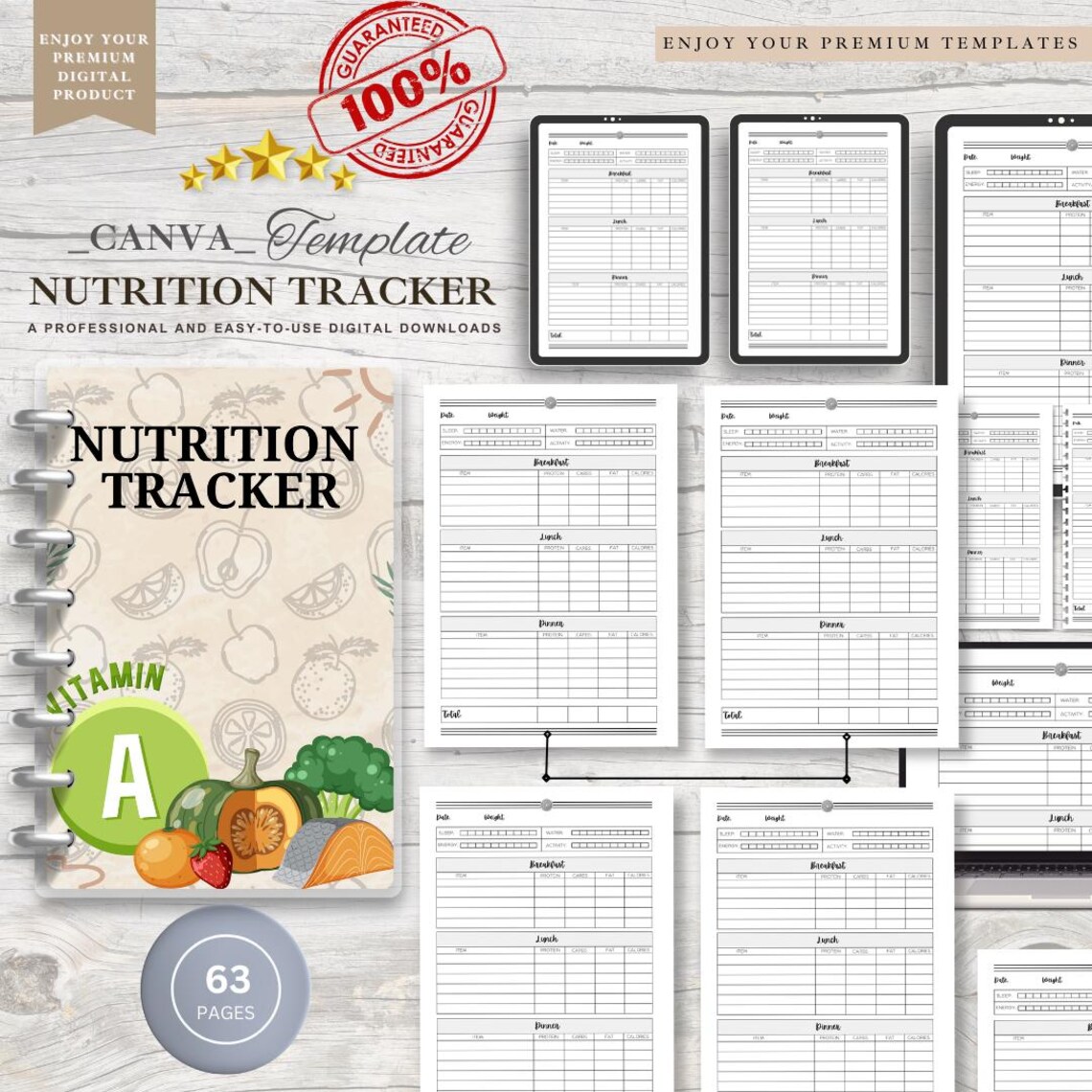 Nutrition Tracker, Weight Loss Tracker Logs, Food Journal, Habit ...