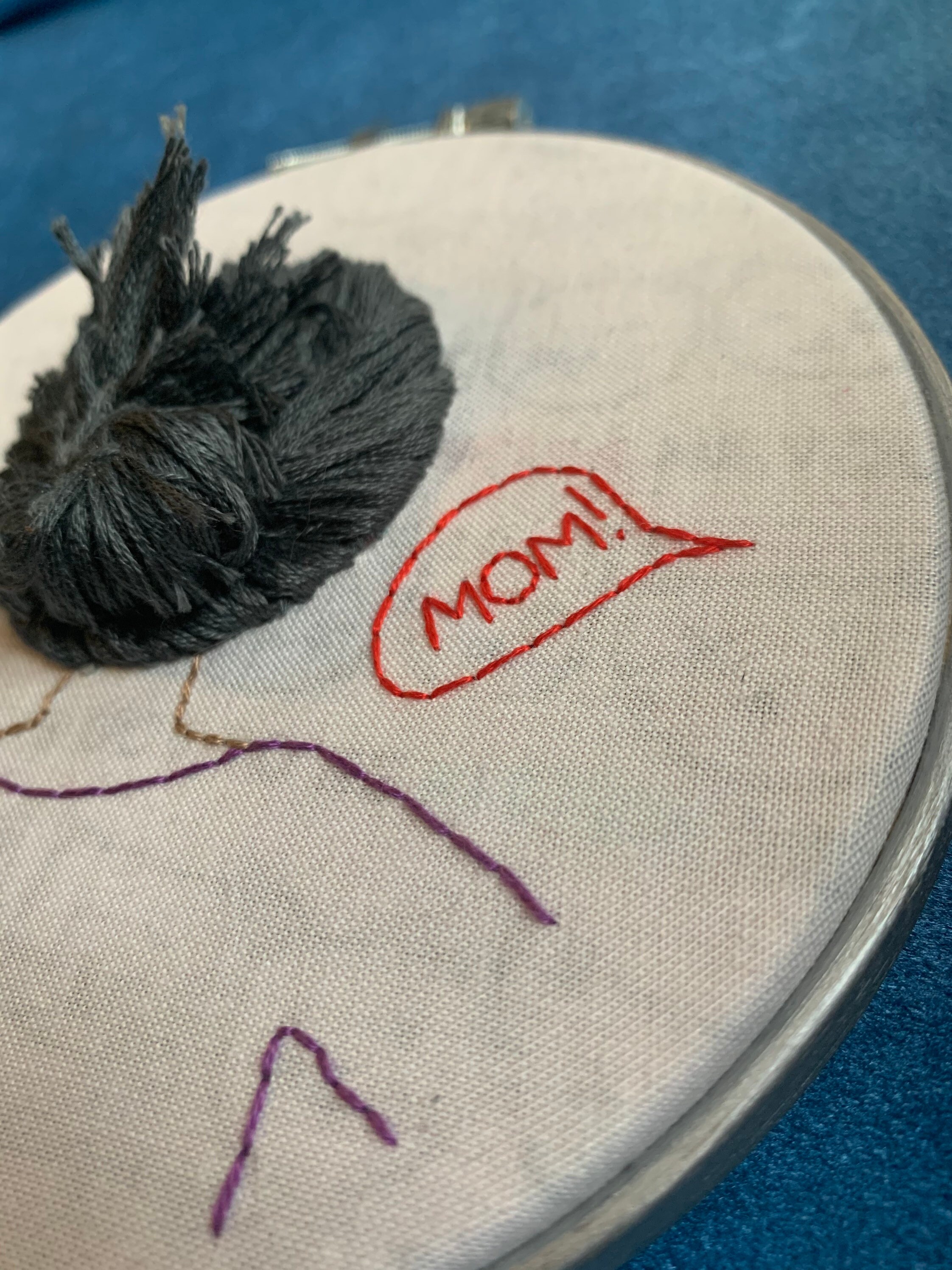 Quarantine Mom Messy Bun Hand Embroidery Hoop Art Good Hair - Etsy