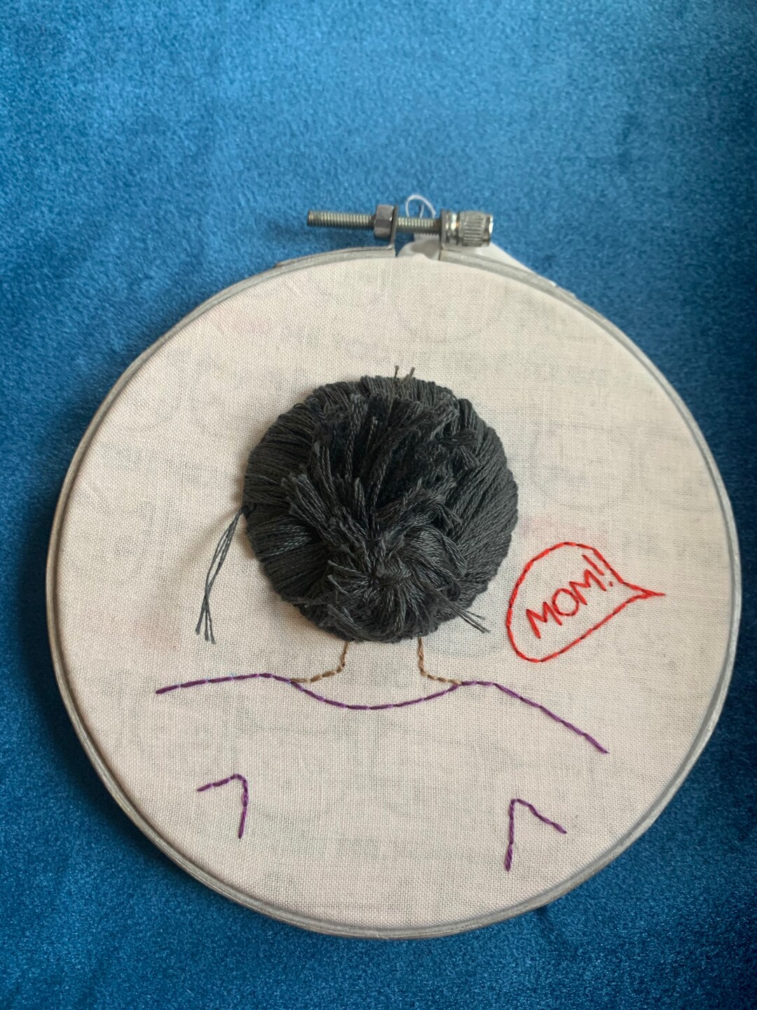 Quarantine Mom Messy Bun Hand Embroidery Hoop Art Good Hair Day Women ...
