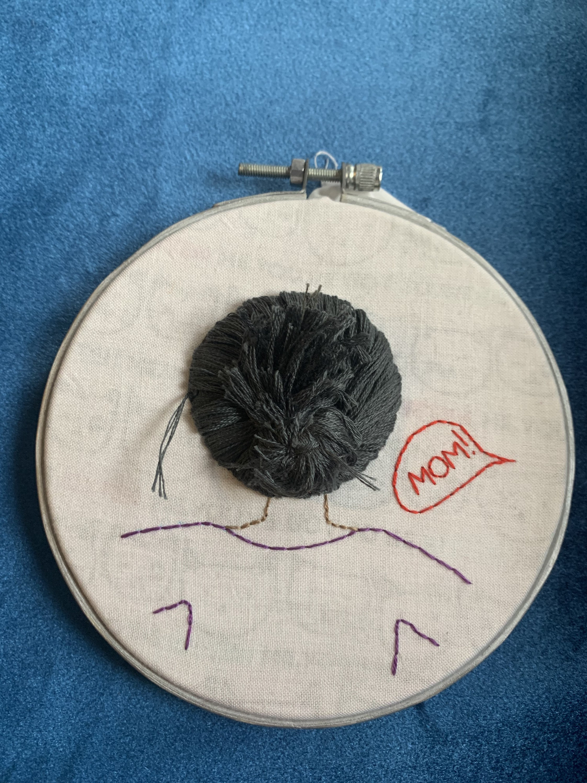 Quarantine Mom Messy Bun Hand Embroidery Hoop Art Good Hair - Etsy
