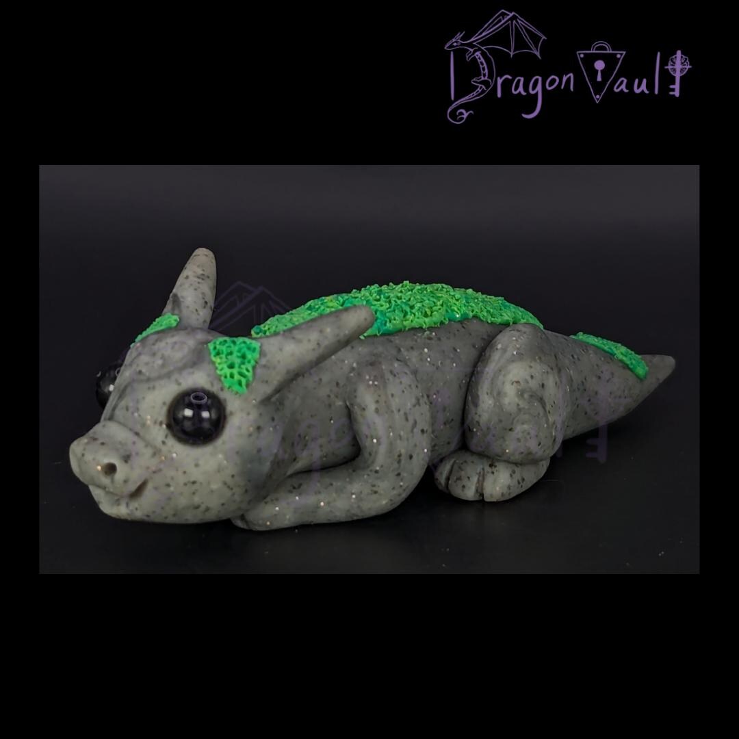 Mischa the Mossy Rock Dragon - Handmade Polymer Clay Figurine - Etsy