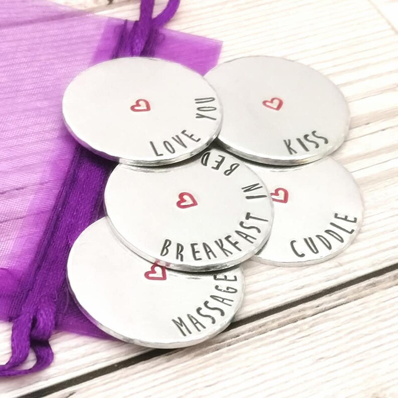 Love Tokens 1 3 or Set of 5 Choose Own Wording Cute - Etsy UK