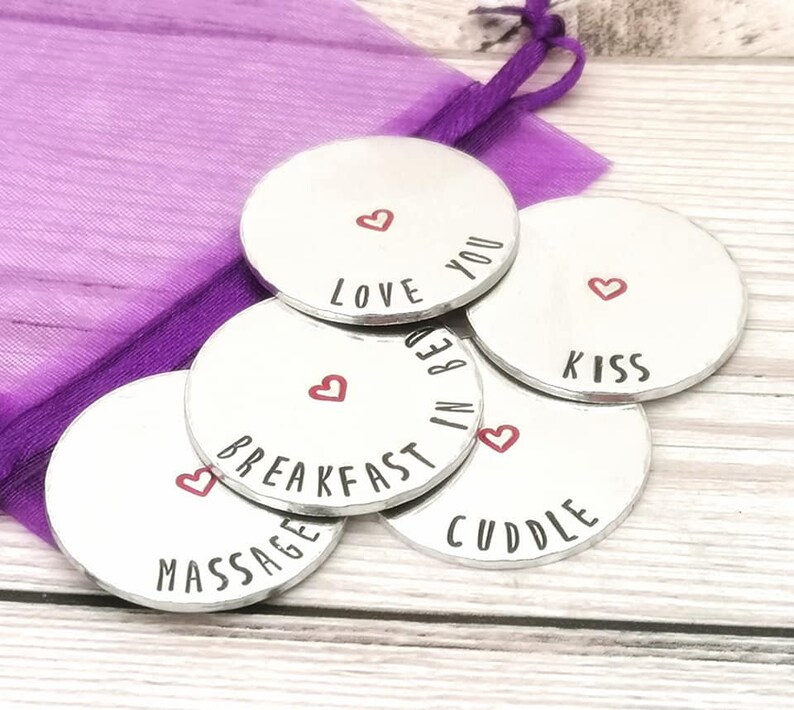 Love Tokens 1 3 or Set of 5 Choose Own Wording Cute - Etsy UK