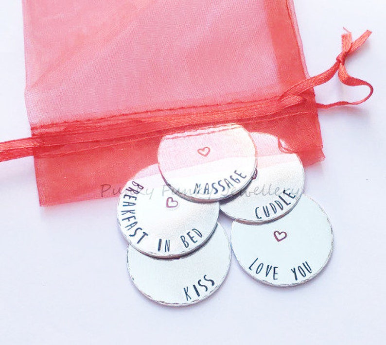 Love Tokens 1 3 or Set Of 5 Choose Own Wording Cute | Etsy