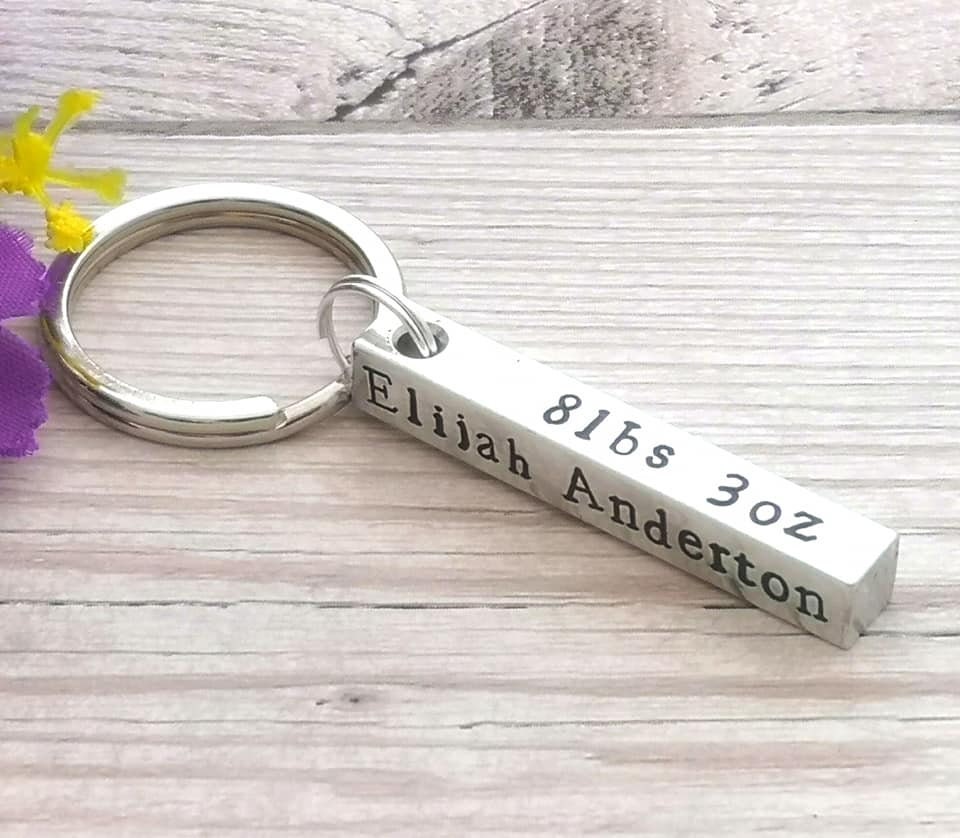 New Baby Gift Baby Birth Details Keyring Personalised Gift - Etsy UK