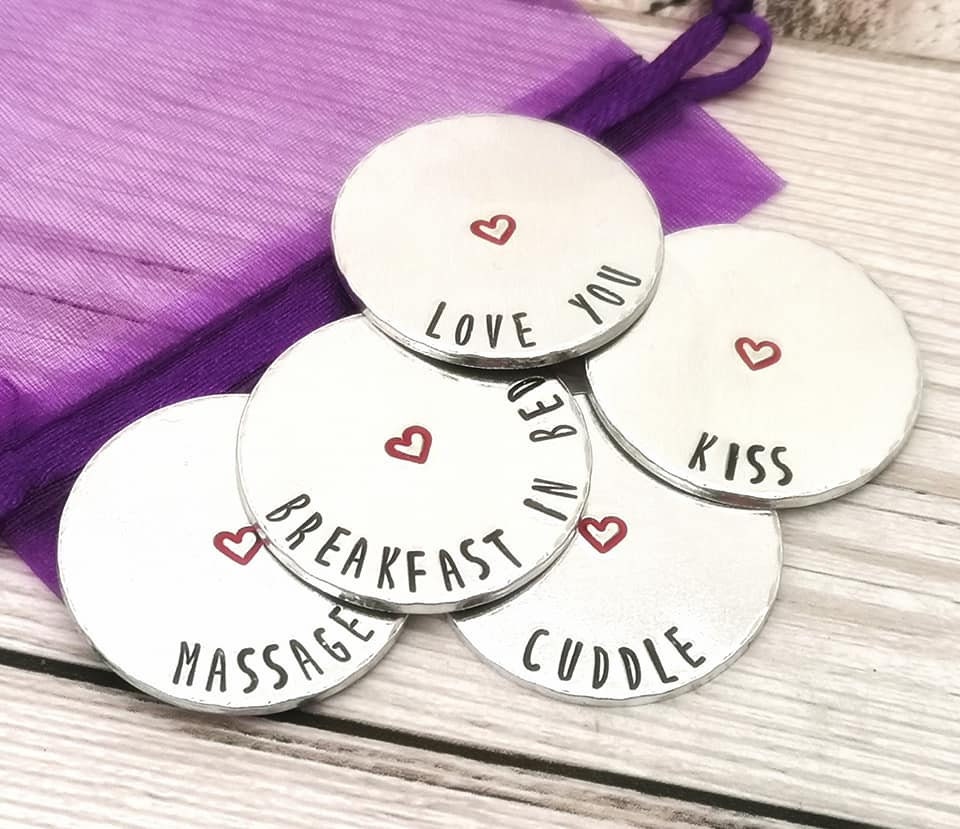 Love Tokens 1 3 or Set of 5 Choose Own Wording Cute - Etsy UK