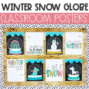 Winter Snow Globe Classroom Posters Easy and Modern Classroom - Etsy