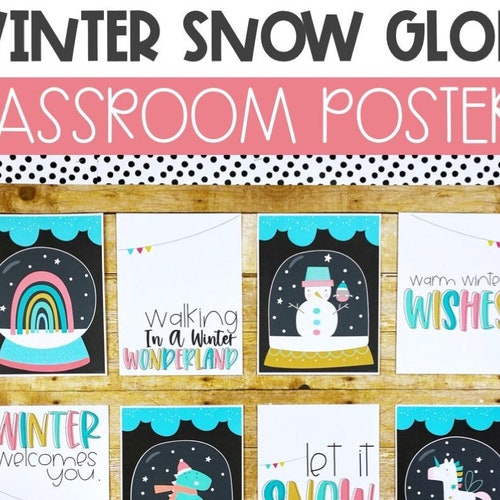 Winter Snow Globe Classroom Posters Easy and Modern Classroom - Etsy