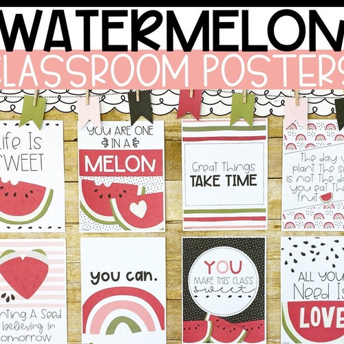 Watermelon Classroom Posters Easy and Modern Classroom - Etsy