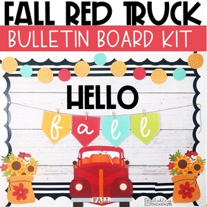 Fall Bulletin Board or Classroom Door Decor Red Truck Theme - Etsy