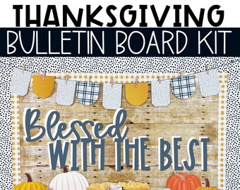 Thanksgiving Plaid Bulletin Board Kit Easy Holiday Classroom - Etsy