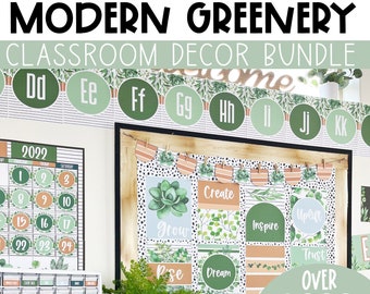 Garden Theme Classroom Decor Bundle, Editable Decor, Easy and Modern ...