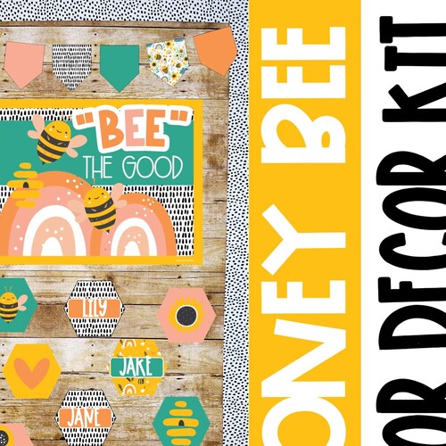 Honey Bee Classroom Door Decor Kit Back to School Easy and - Etsy