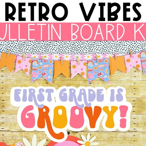 Retro Back to School and End of Year Bulletin Board Kit Retro - Etsy UK