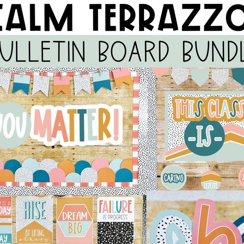 Calm Terrazzo Back to School Bulletin Board Kit Easy and - Etsy
