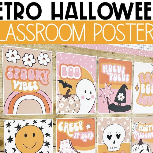 Retro Halloween Classroom Posters Easy Holiday Classroom - Etsy