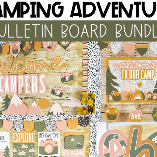 Camping Adventure Back to School Bulletin Board Kit Easy and - Etsy