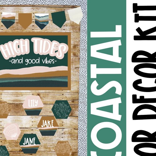 Modern Coastal Classroom Door Decor Kit Back to School Easy - Etsy
