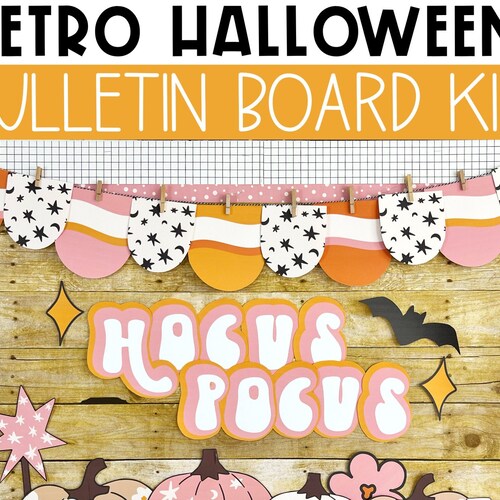 Halloween Retro Groovy Bulletin Board Kit or Door Decor - Etsy