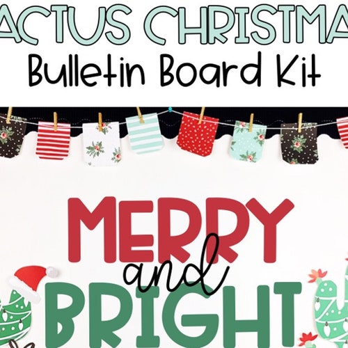 Modern Christmas Classroom Decor Bulletin Board Kit - Etsy