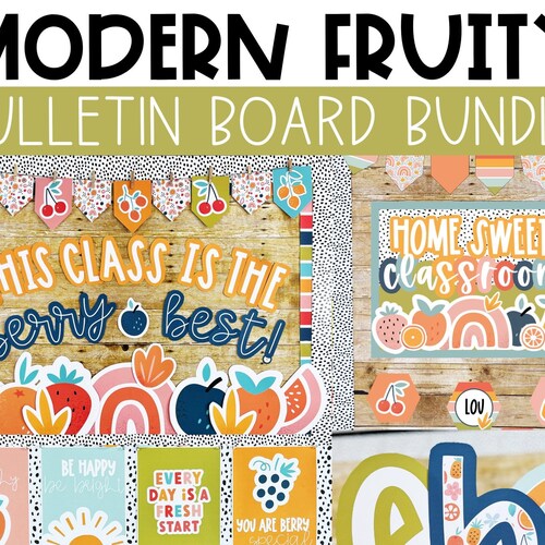 Modern Fruity Classroom Door Decor Kit Back to School Easy - Etsy
