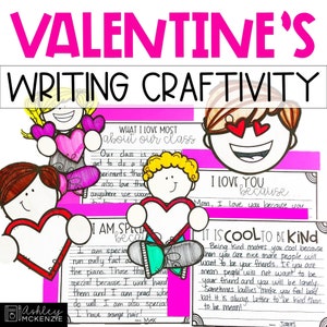 Valentine's Day Kindness Week Writing Crafts, February Creative Writing ...