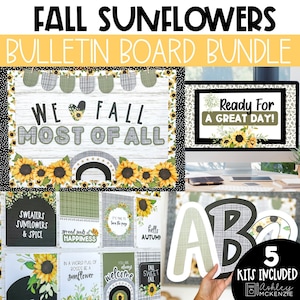 Fall Sunflowers Classroom Decor, Bulletin Board Kit, Classroom Posters ...