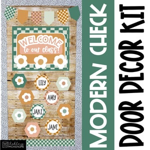 Modern Checkered Classroom Door Decor Kit, Back to School, Easy and ...